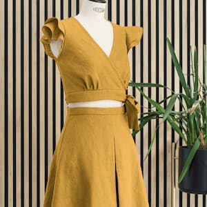 Linen Two Piece Set, Organic & Natural Linen Matching Evening Set for ...