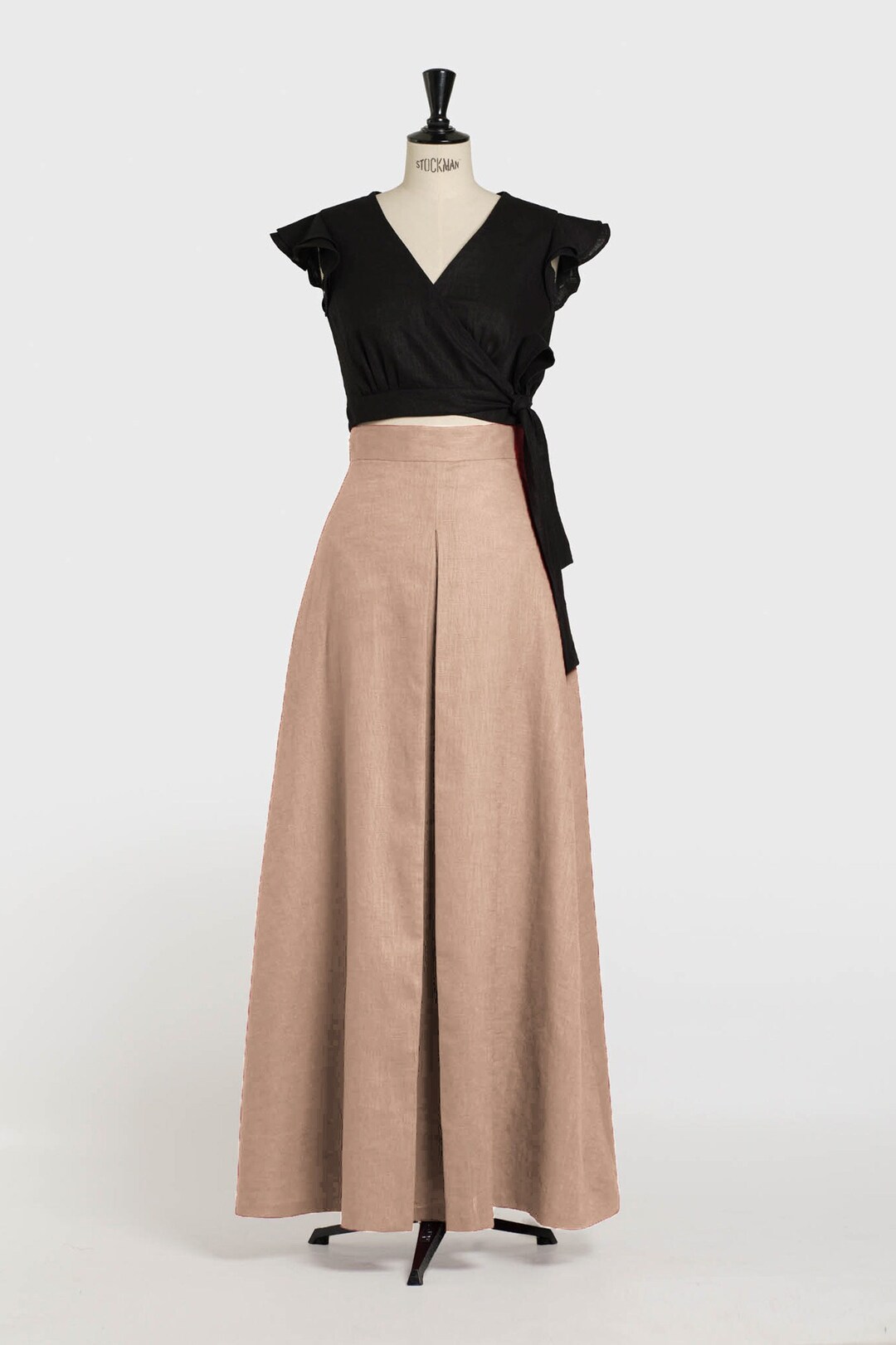 Powder Linen Skirt, Long Skirts for Women Formal, Maxi Skirt With ...