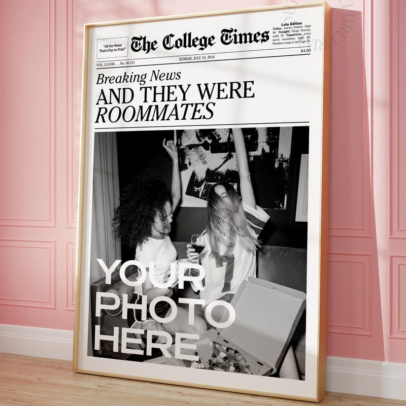 Roommate Newspaper Sign - Etsy