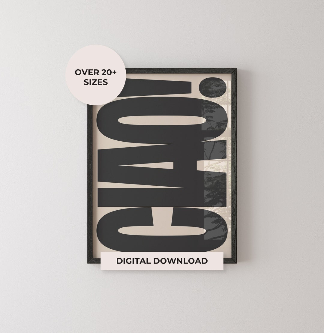 Ciao Quote Print Trendy Wall Art Bauhaus Inspired Poster Minimalistic ...