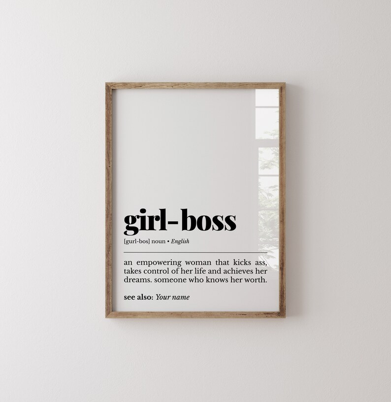 Personalized Girl Boss Print, Motivational Office Name Poster, Custom ...