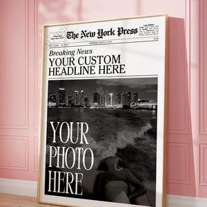 Custom Newspaper Print, Personalized Newsprint, Custom Headline Poster ...