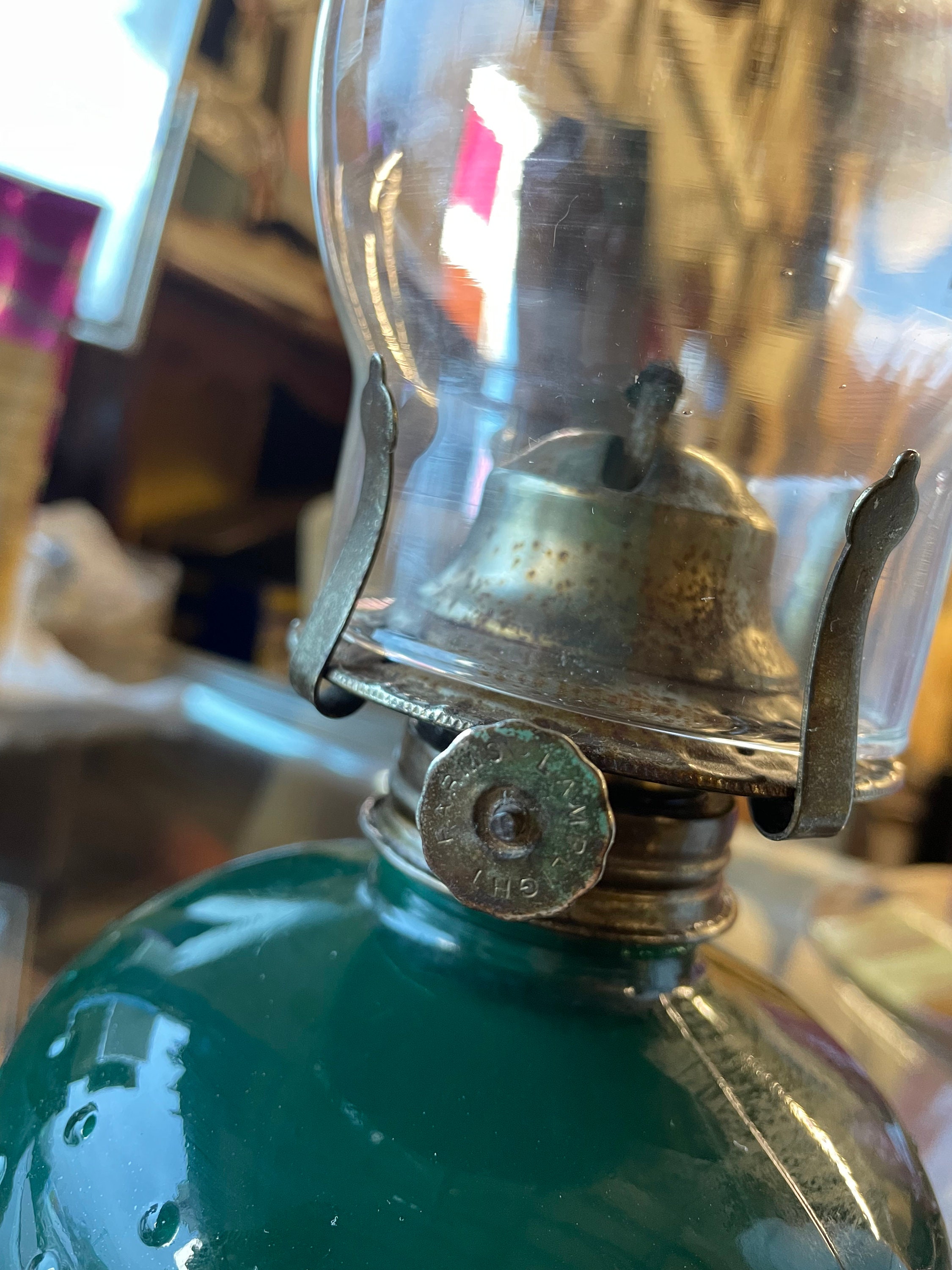 Vintage Hobnail Base Oil Lamp - Etsy