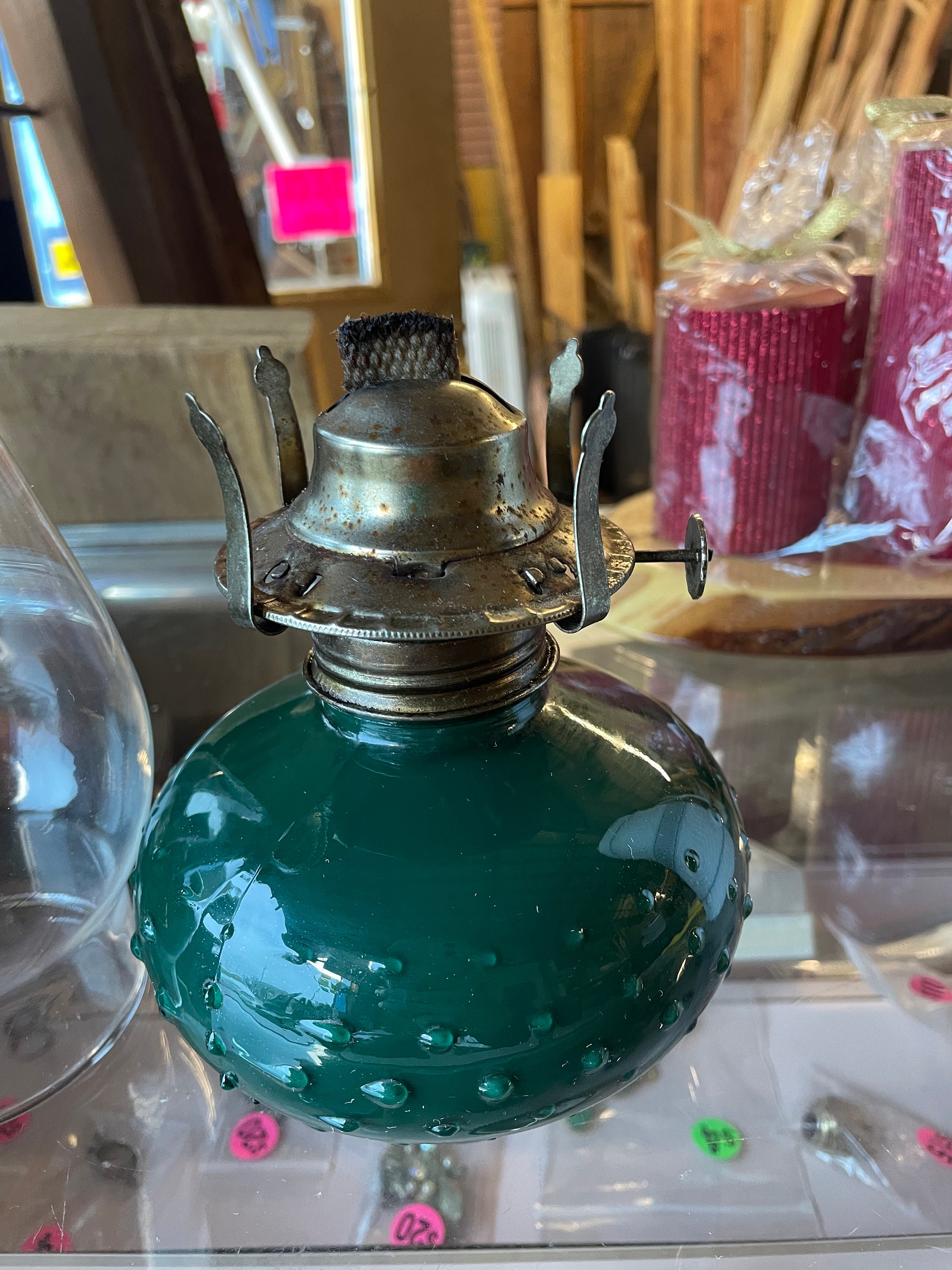 Vintage Hobnail Base Oil Lamp - Etsy