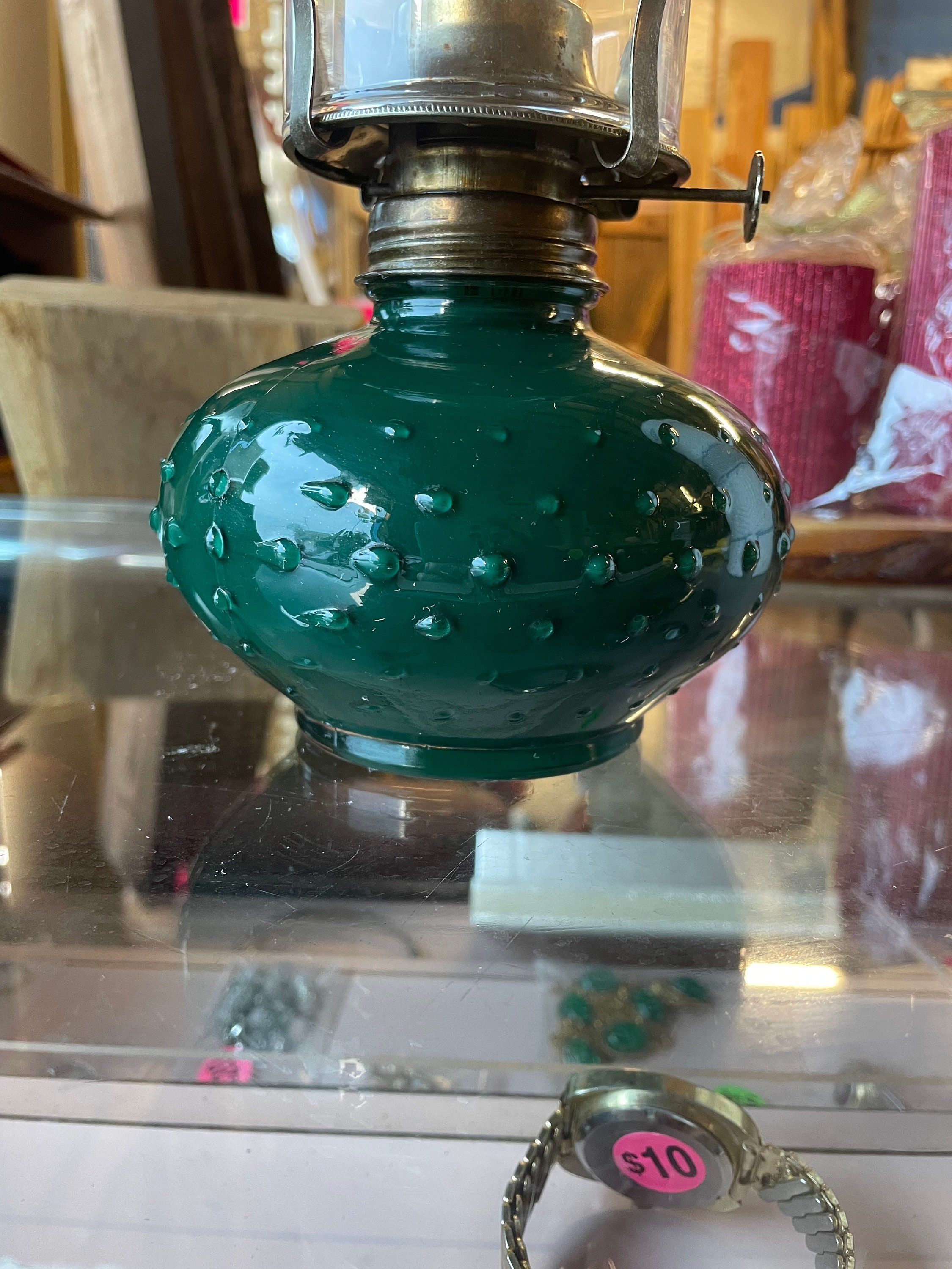 Vintage Hobnail Base Oil Lamp - Etsy