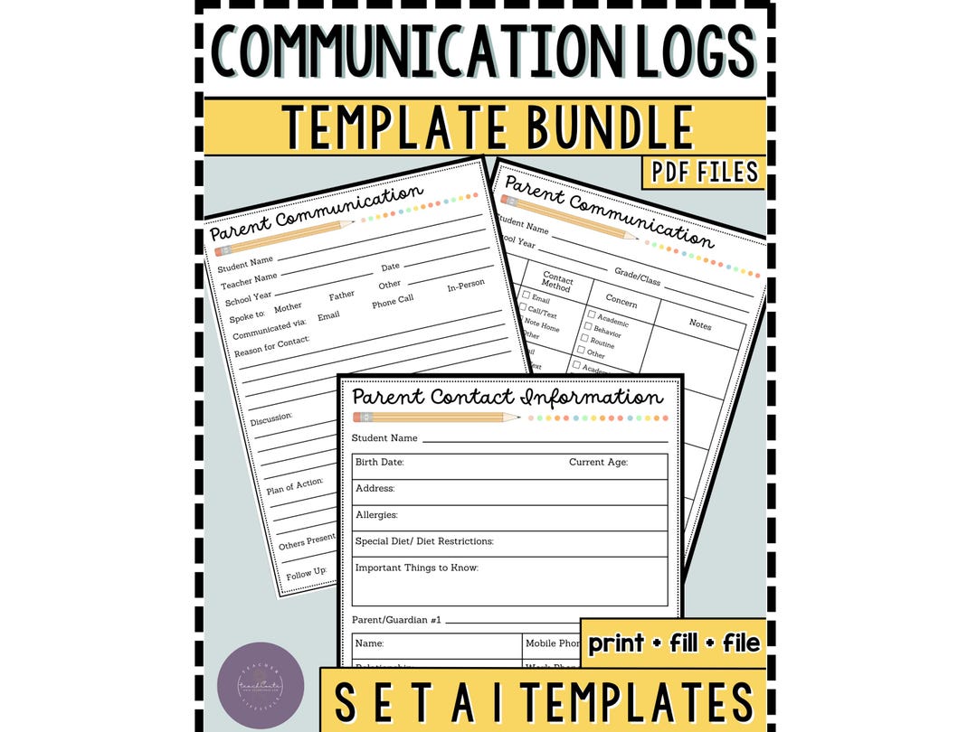 Parent Communication Logs, Parent/guardian Communication Log Template ...