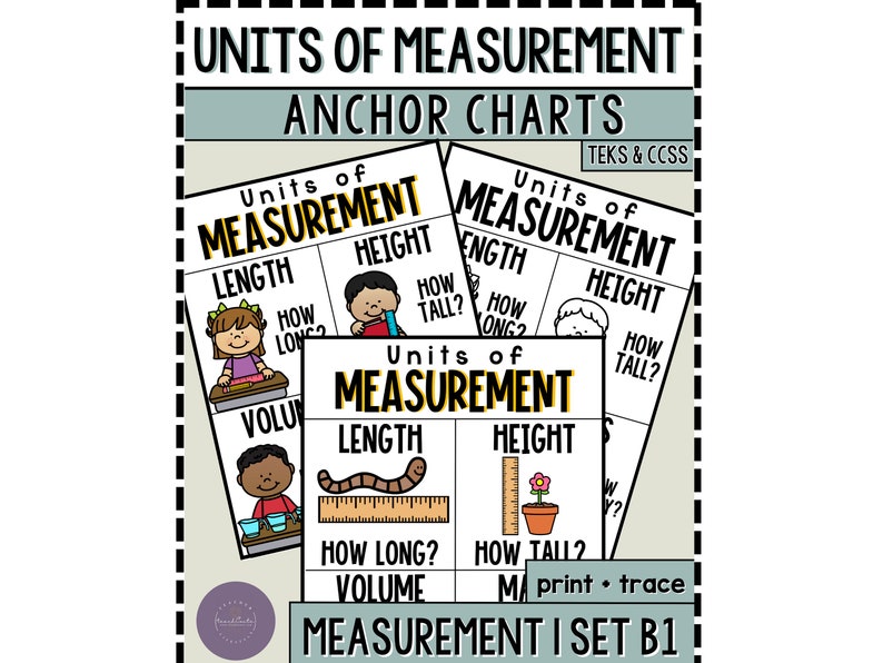 Units of Measurement Set B Printable Anchor Charts, Measurement Anchor ...