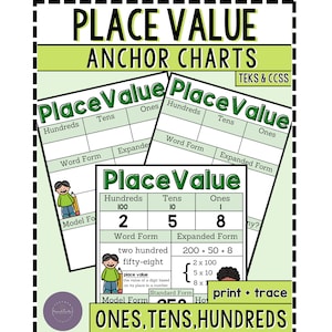 Place Value Set A Printable Anchor Chart Templates, Place Value Set A ...