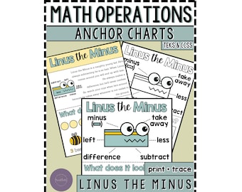 Subtraction Linus the Minus Anchor Chart - Etsy