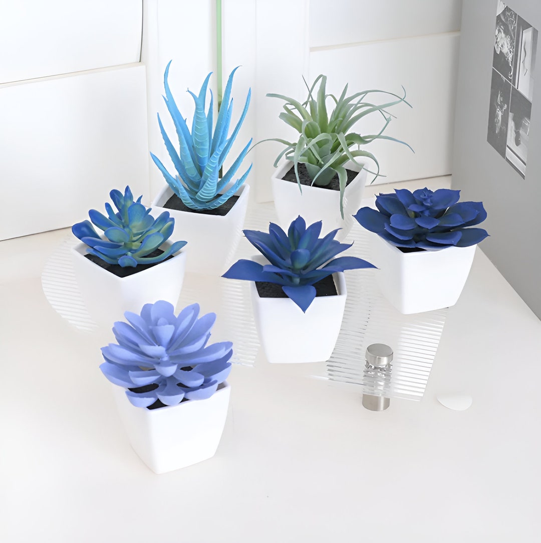 Set of 6 Mini Artificial Plants tabletop, Home and Living, Small ...