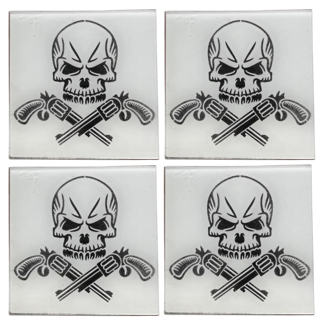 Skull Gothic Modern Spray Paint Crafted Art Ceramic Tiles / 6”x 6 ...