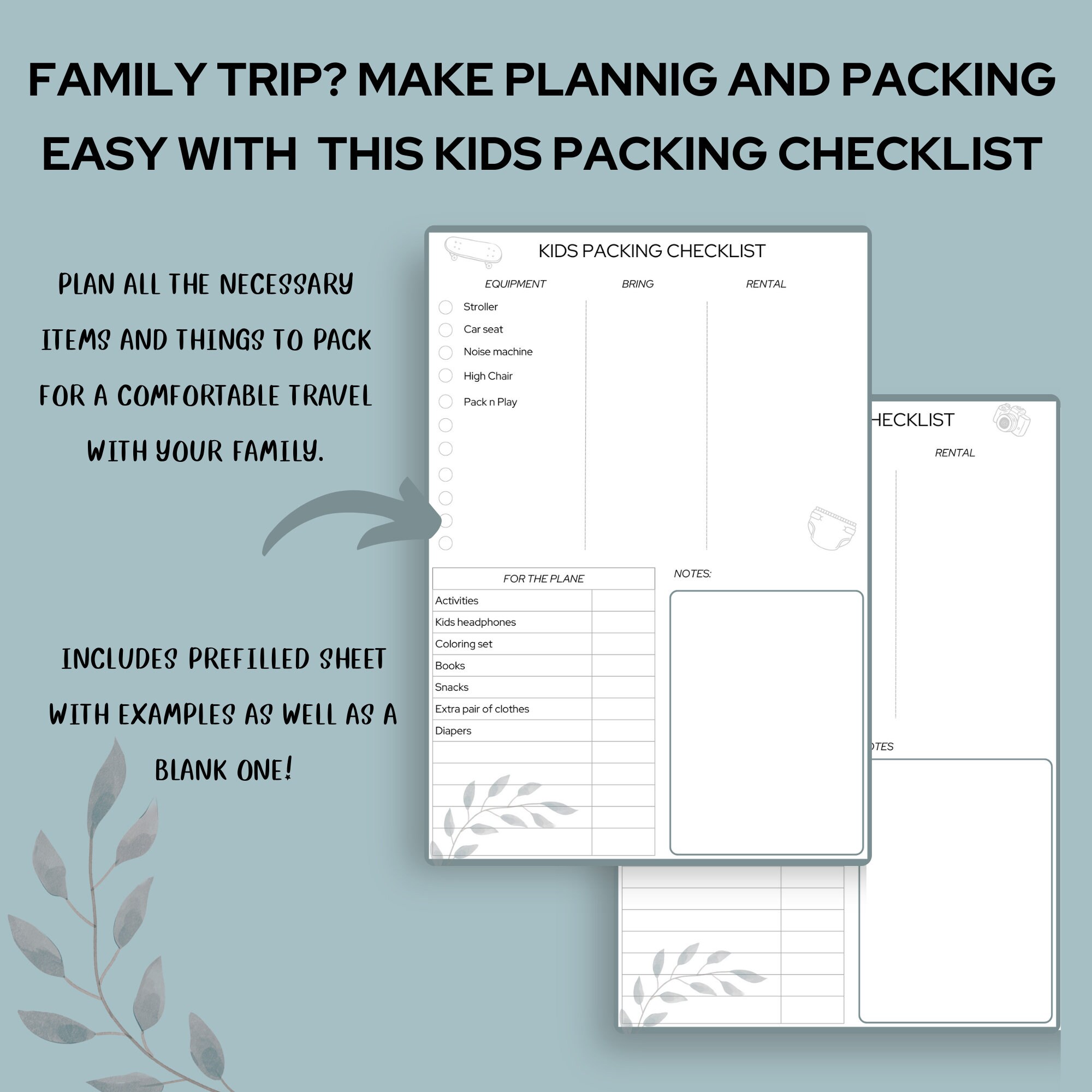 Floral Printable TRAVEL PLANNER, Family Travel, Vacation Planner ...