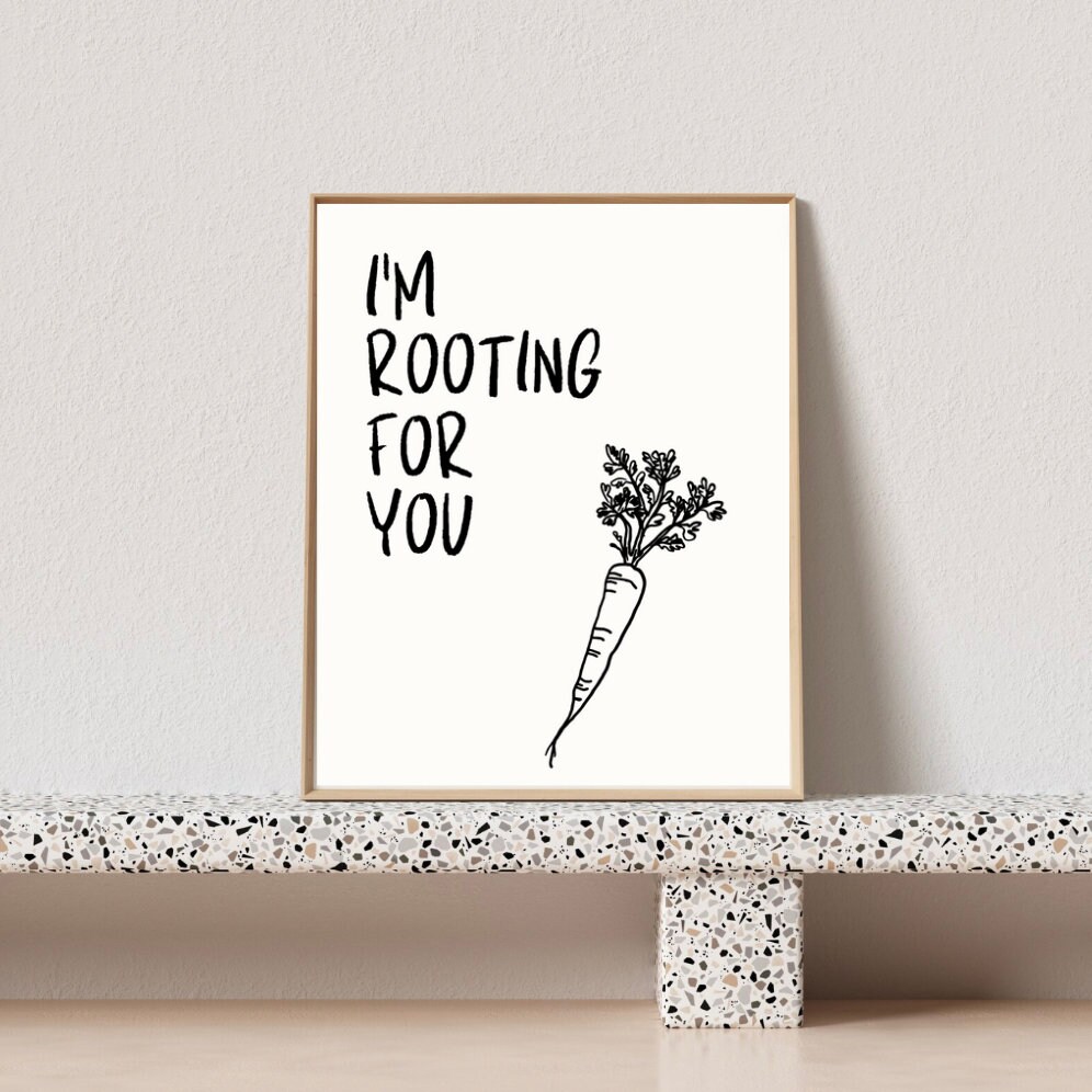 Minimalist Wall Art i'm Rooting for You Cool Retro Typography, a Must ...