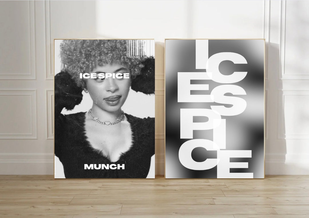 Ice Spice Rap Album Cover Poster Duo, Minimalist Hip-hop Music Poster ...