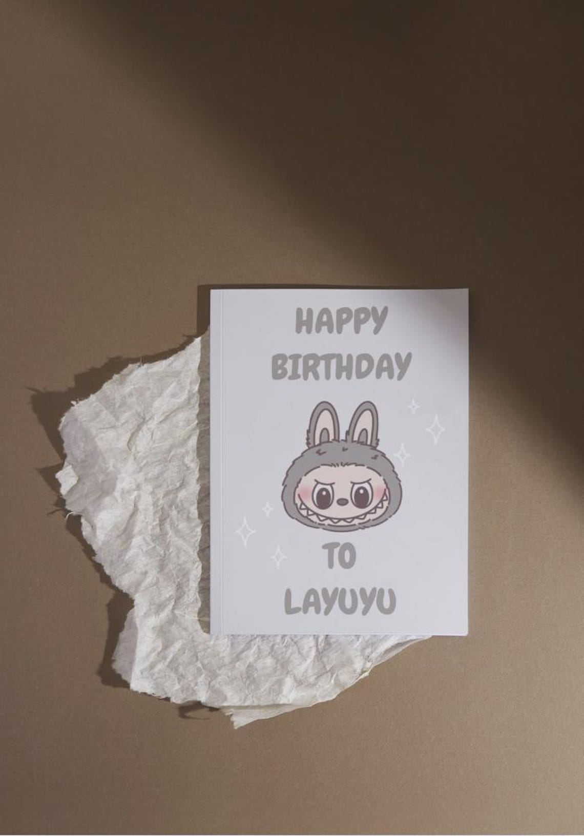 Labubu Funny Birthday Card Print, Toffee Labubu, Cute Kawaii Monster ...