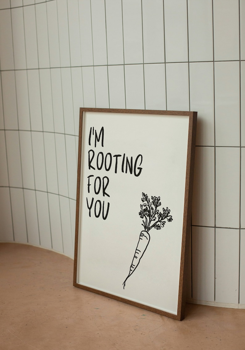Minimalist Wall Art "i'm Rooting for You" Cool Retro Typography, a Must ...