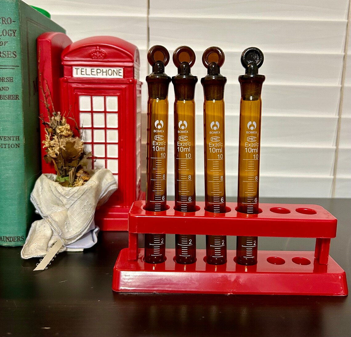 Micro Science Set: 10-ml Amber Glass Test Tubes With Grounded Stopper ...