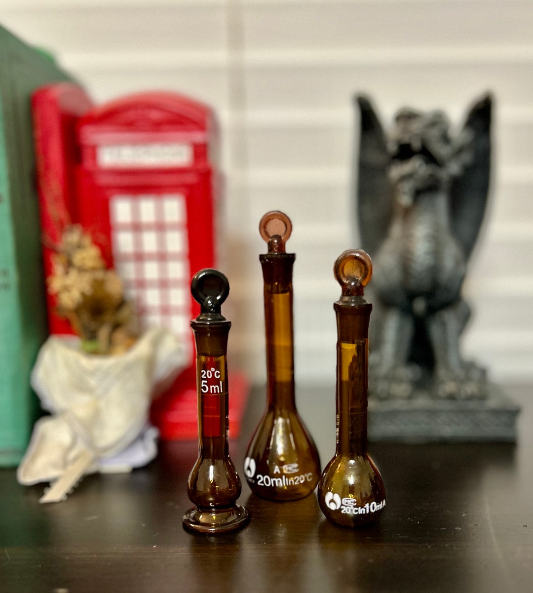Mini Science Set: Amber Volumetric Flask Set (5-20 Ml) - Etsy