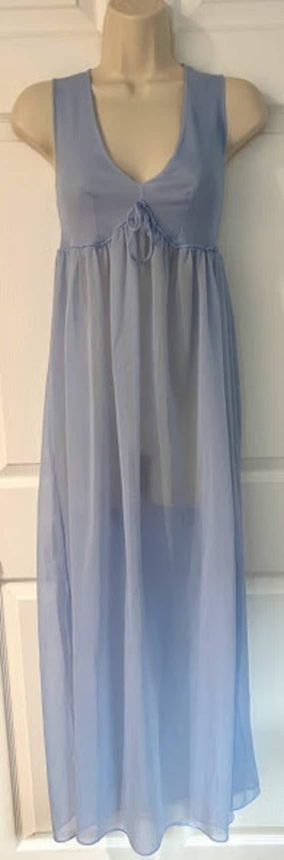 Vintage 1960's Sheer Blue Nightie Cover Bed Jacket Me… - Gem