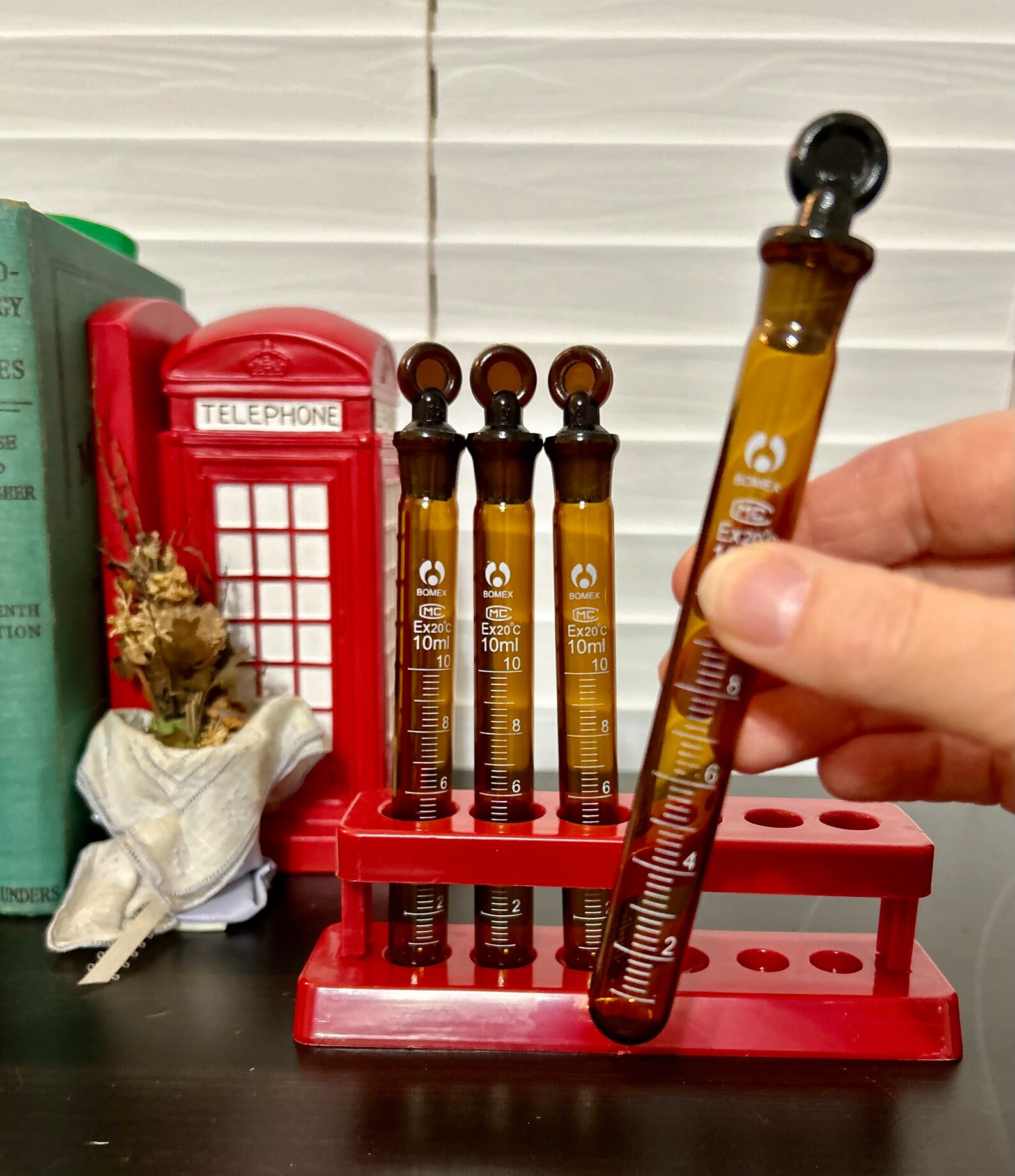 Micro Science Set: 10-ml Amber Glass Test Tubes With Grounded Stopper ...