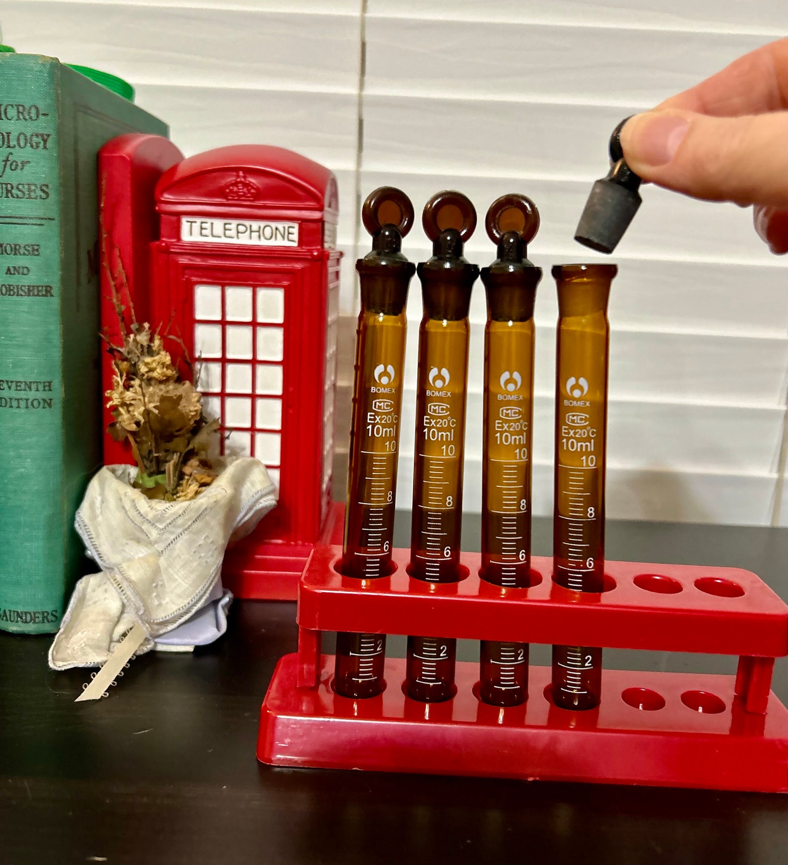 Micro Science Set: 10-ml Amber Glass Test Tubes With Grounded Stopper ...