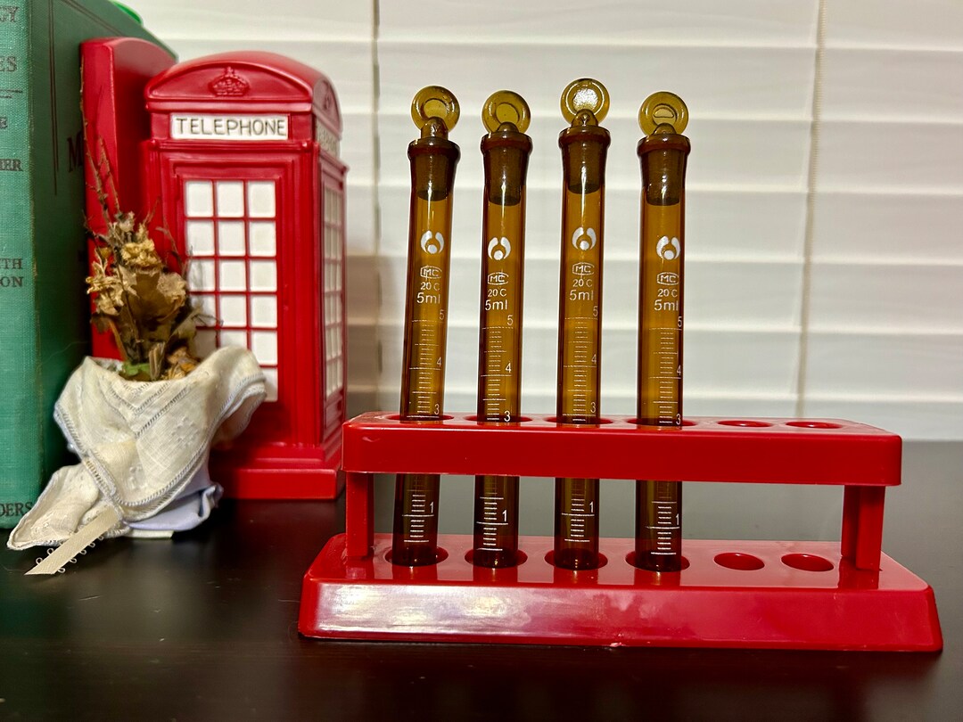 Micro Science Set: 5 Ml Amber Glass Test Tubes With Grounded Stopper ...