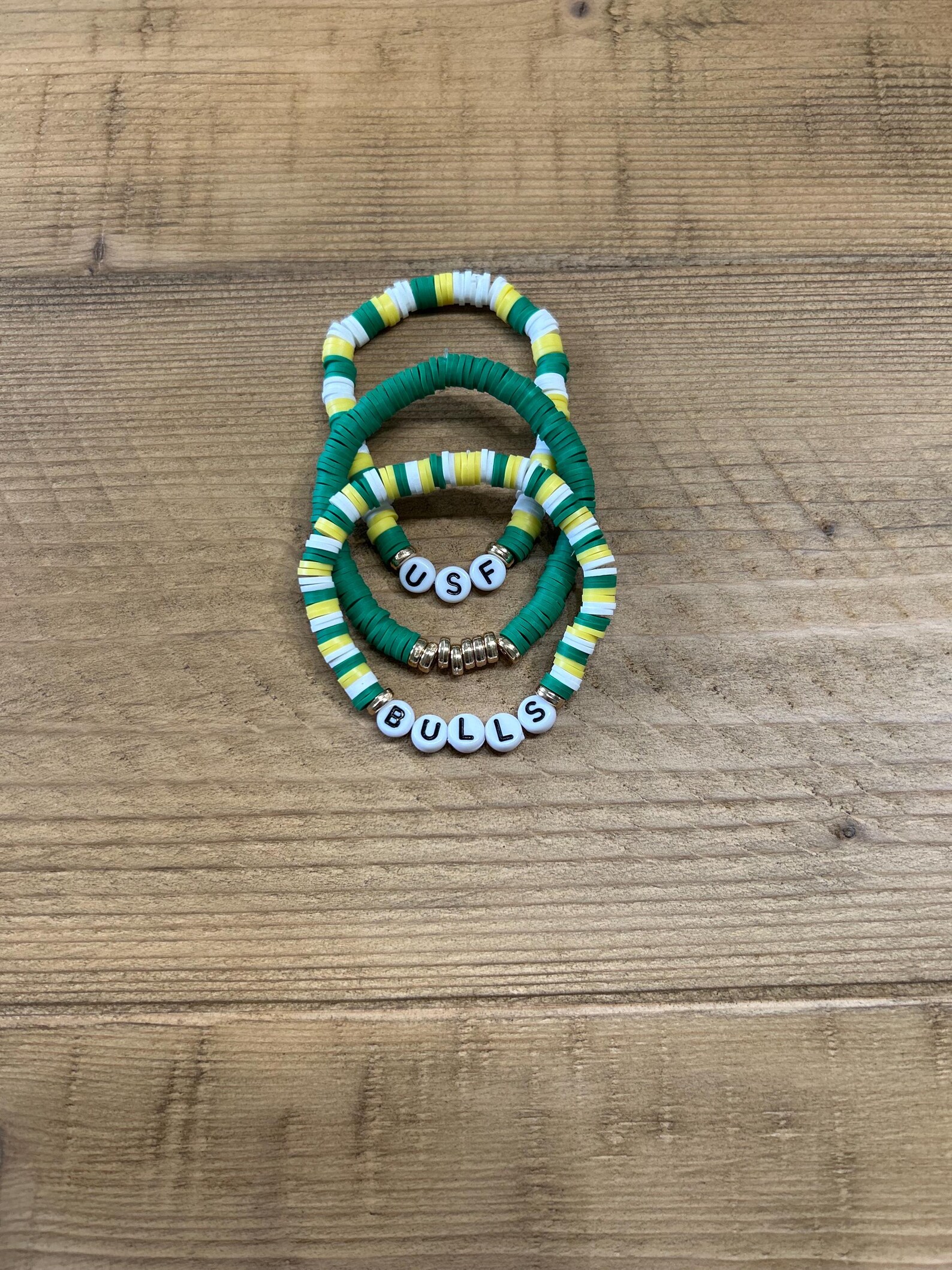 University of South Florida Bracelets USF Beaded Bracelet Stack, Game ...