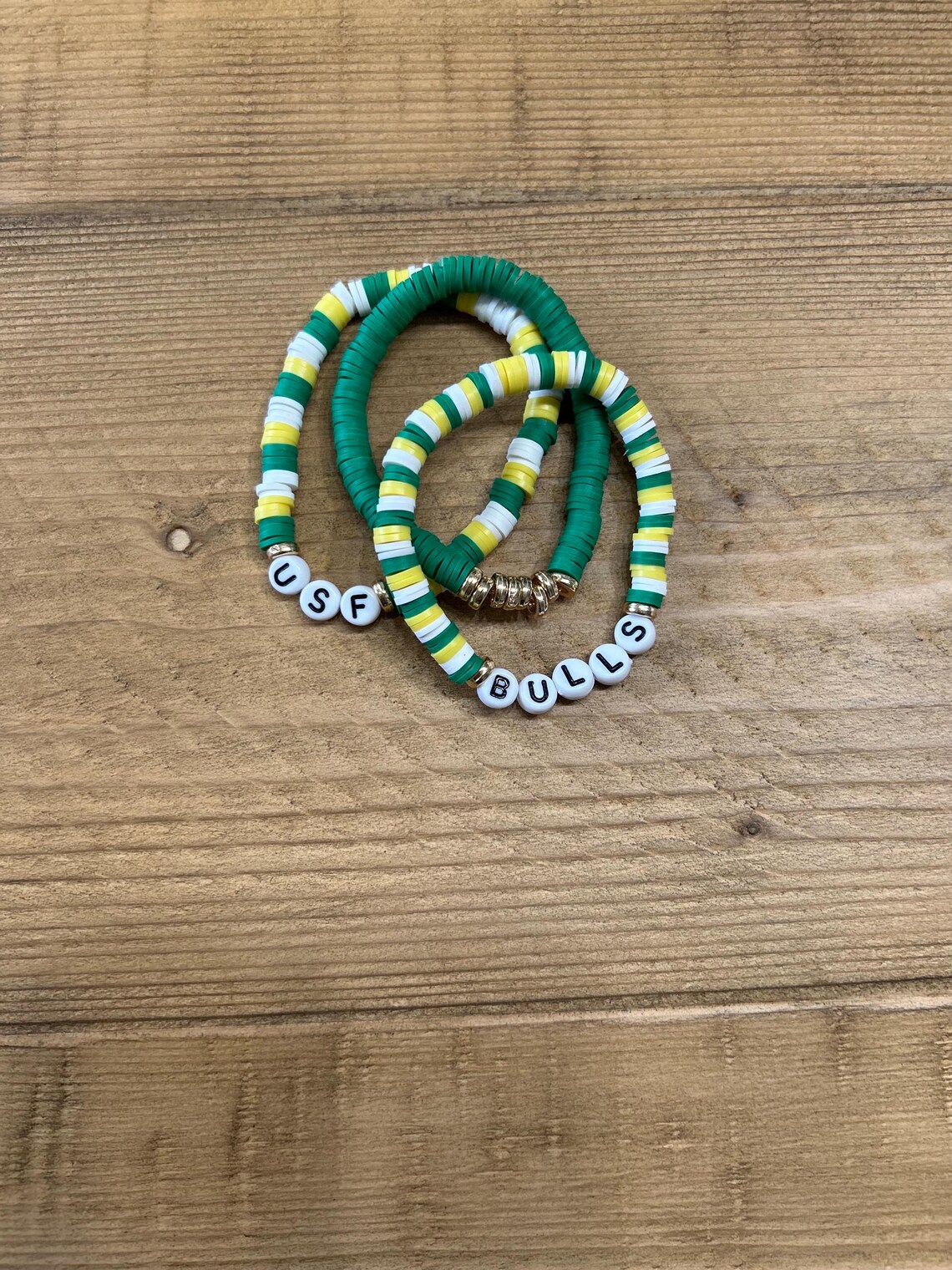 University of South Florida Bracelets USF Beaded Bracelet Stack, Game ...