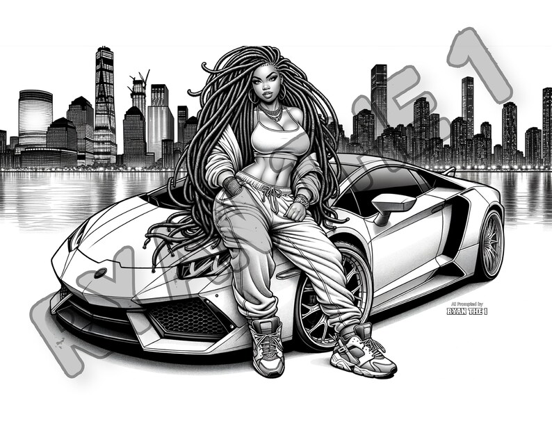 Ryan the 1's Hip-hop Queen Coloring Page: Top Female Hip Hop Coloring ...