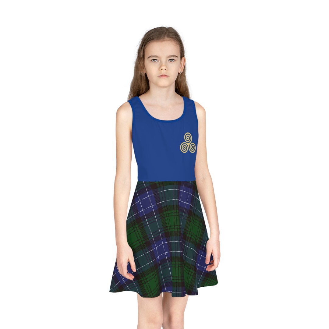 Girls' Sleeveless Blue Irish Dance Dress, Tartan, Tartan Dress, St ...
