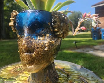 Epoxy Resin Head Planter - Etsy