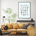 Rainbow Alphabet Poster, Handwriting Chart Print, Educational Wall Art ...
