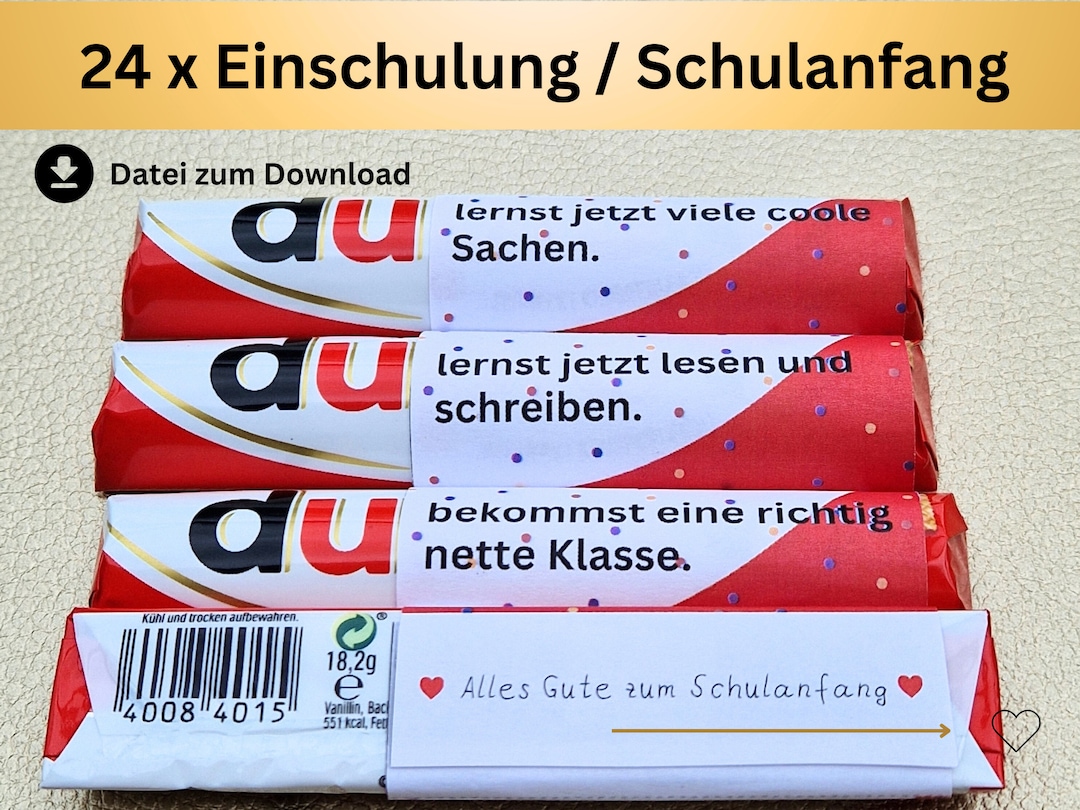 Geschenk Einschulung Schulanfang: Download 24 Duplo Banderolen - Etsy