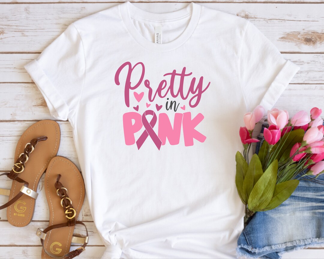Pritty in Pink Cancer Awareness Cancer Shirt Breast Cancer Awareness ...