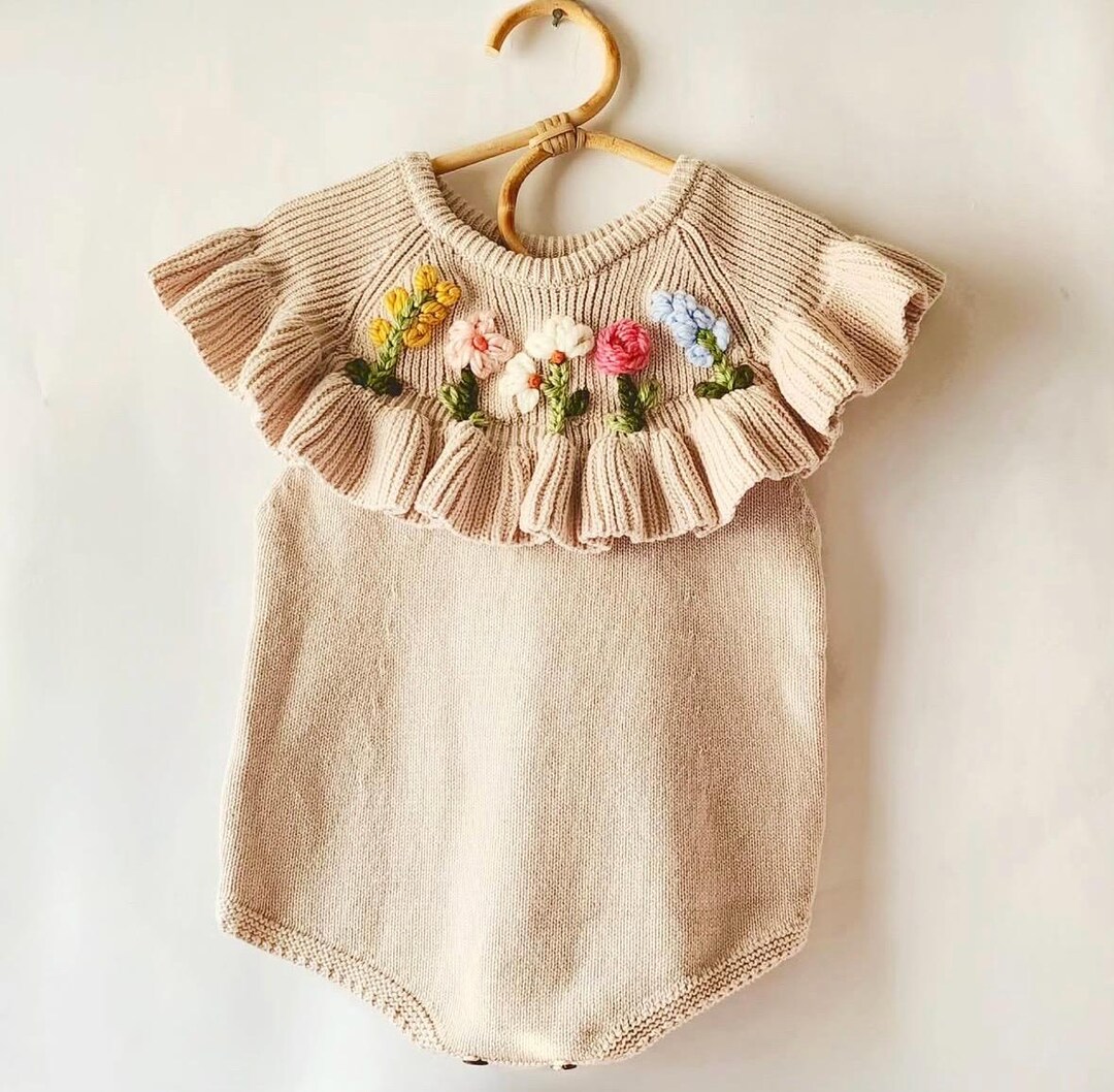 Custom Hand Embroidered Romper, Custom Romper, Floral Romper, Handmade ...