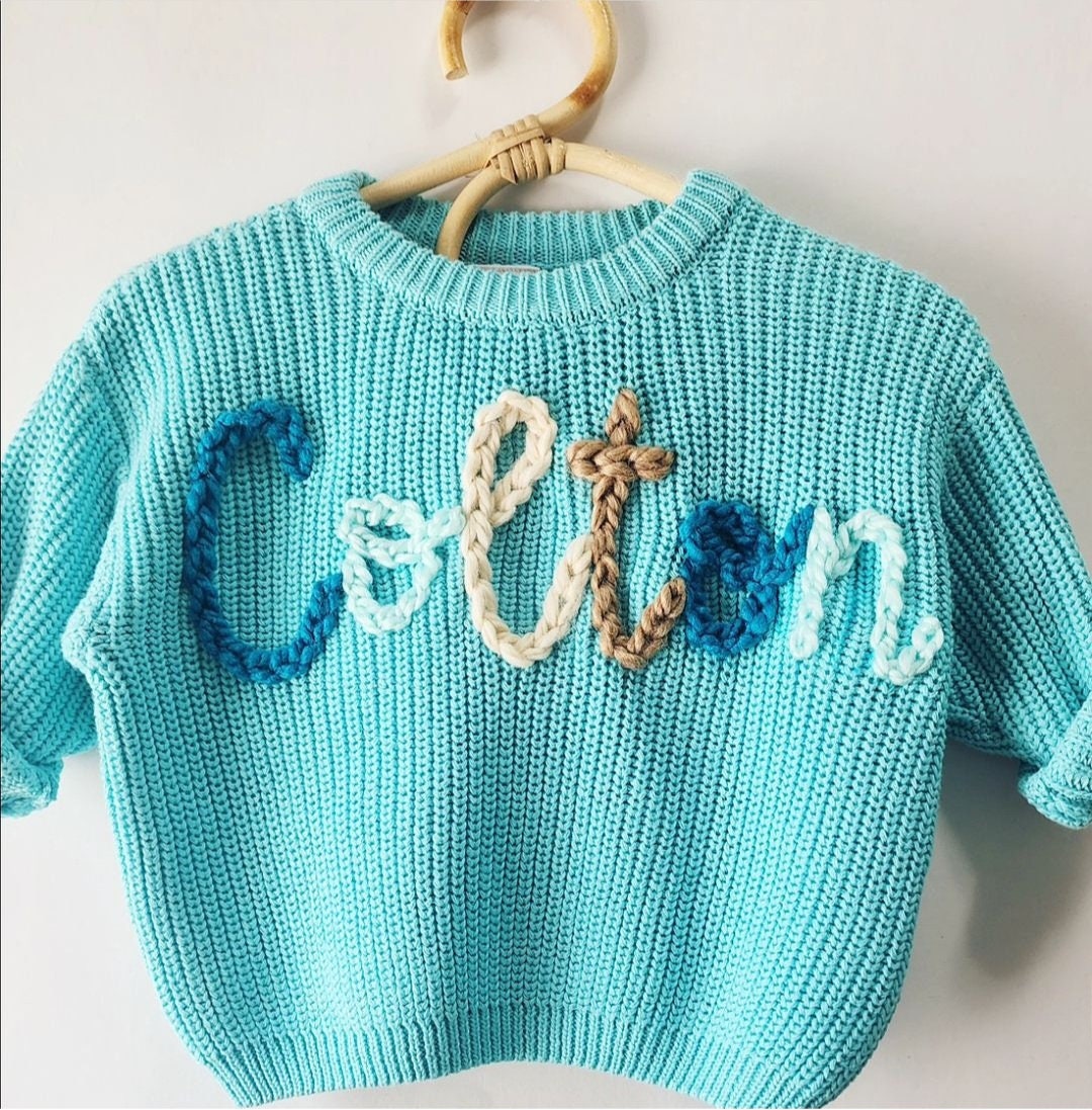 Custom Hand Embroidered Sweater, Custom Sweater, Name Sweater, Handmade ...