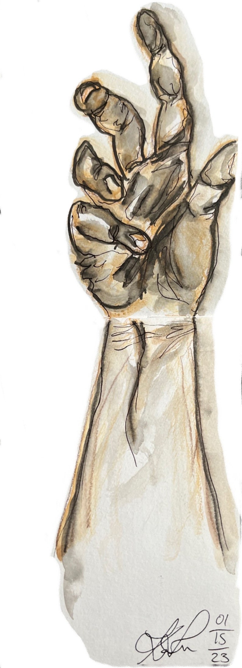 Rigor Mortis Hand Grip Watercolor Illustration - Etsy