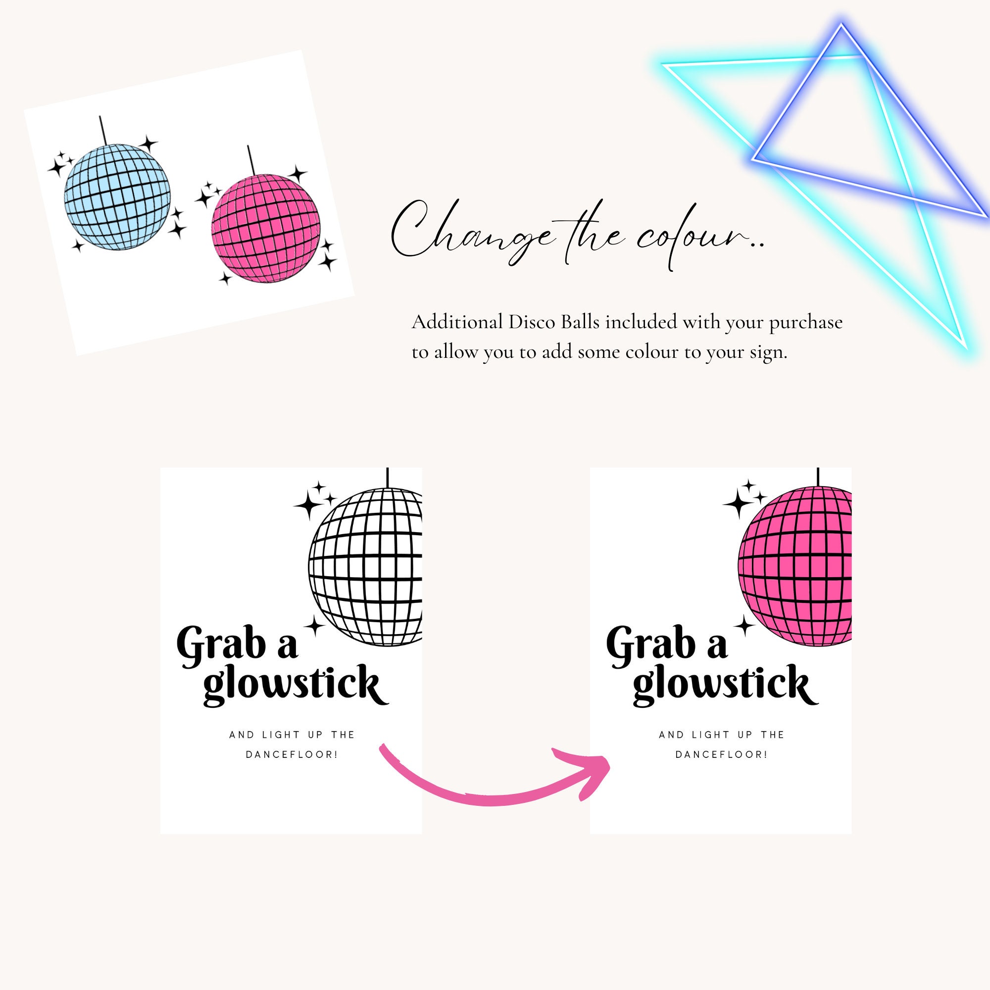 Light up the Dancefloor Sign Wedding, Glowstick Sign, Wedding ...