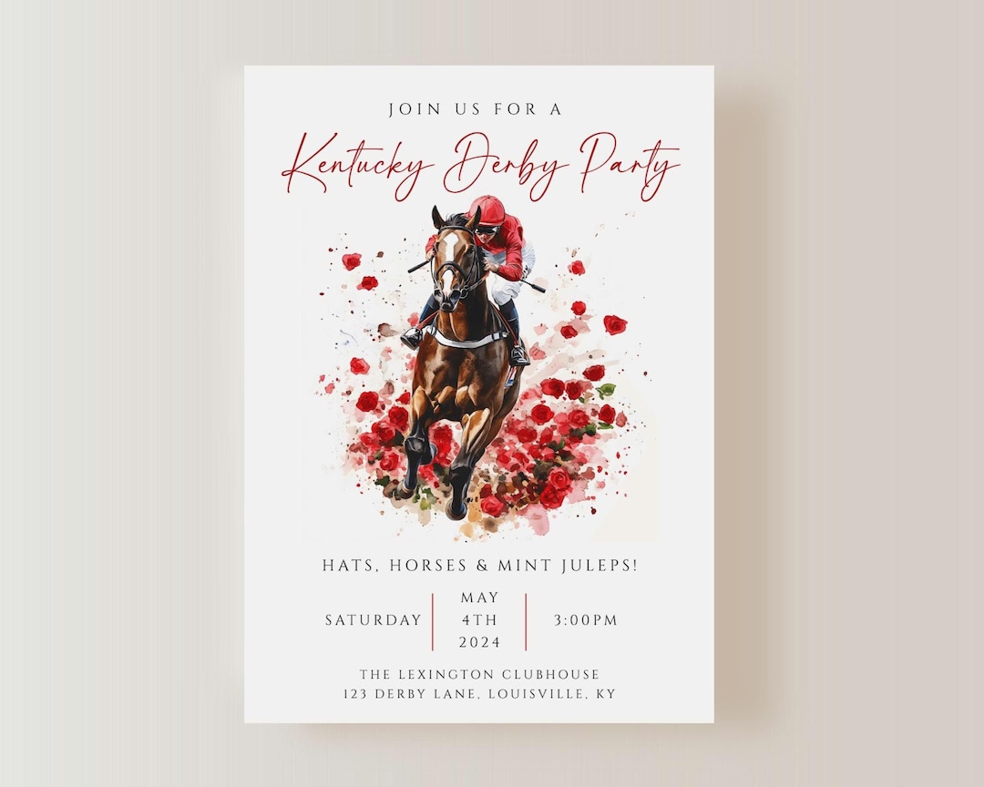Kentucky Derby Party Invitation, Race for the Roses, Kentucky Derby ...