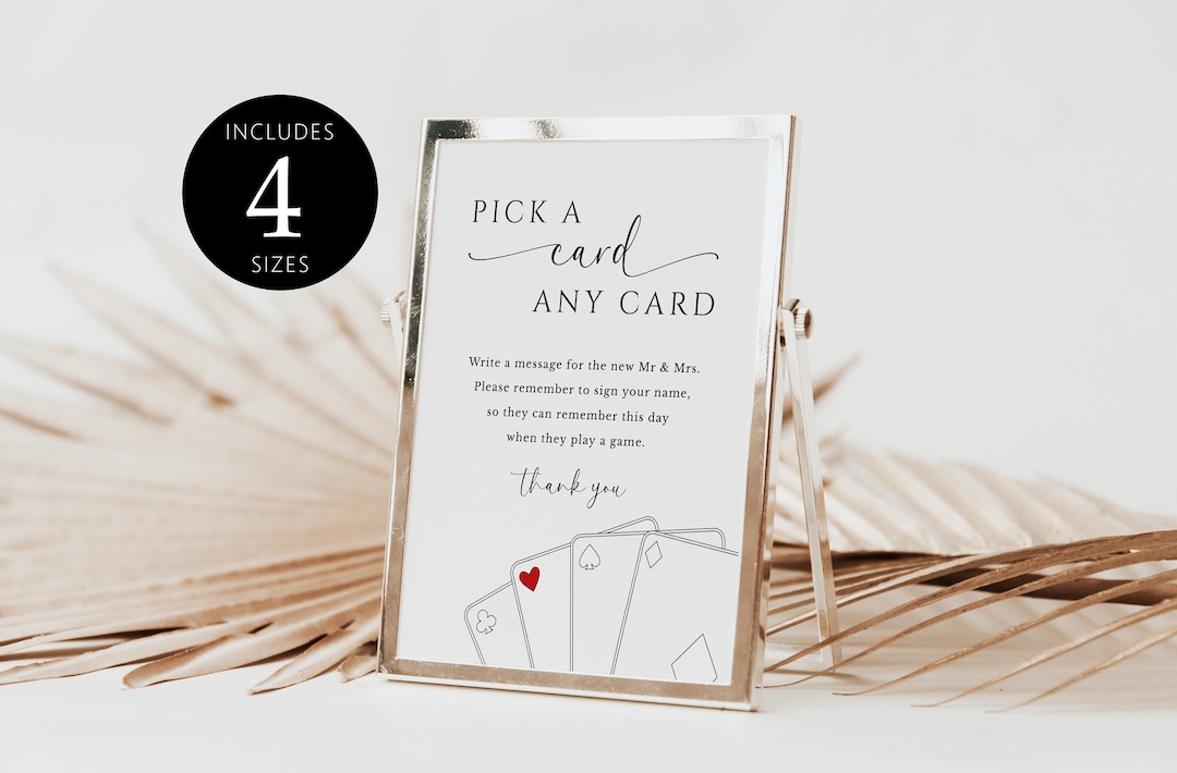 Playing Cards Guest Book Sign, Please Sign Our Guest Book, Wedding Sign ...