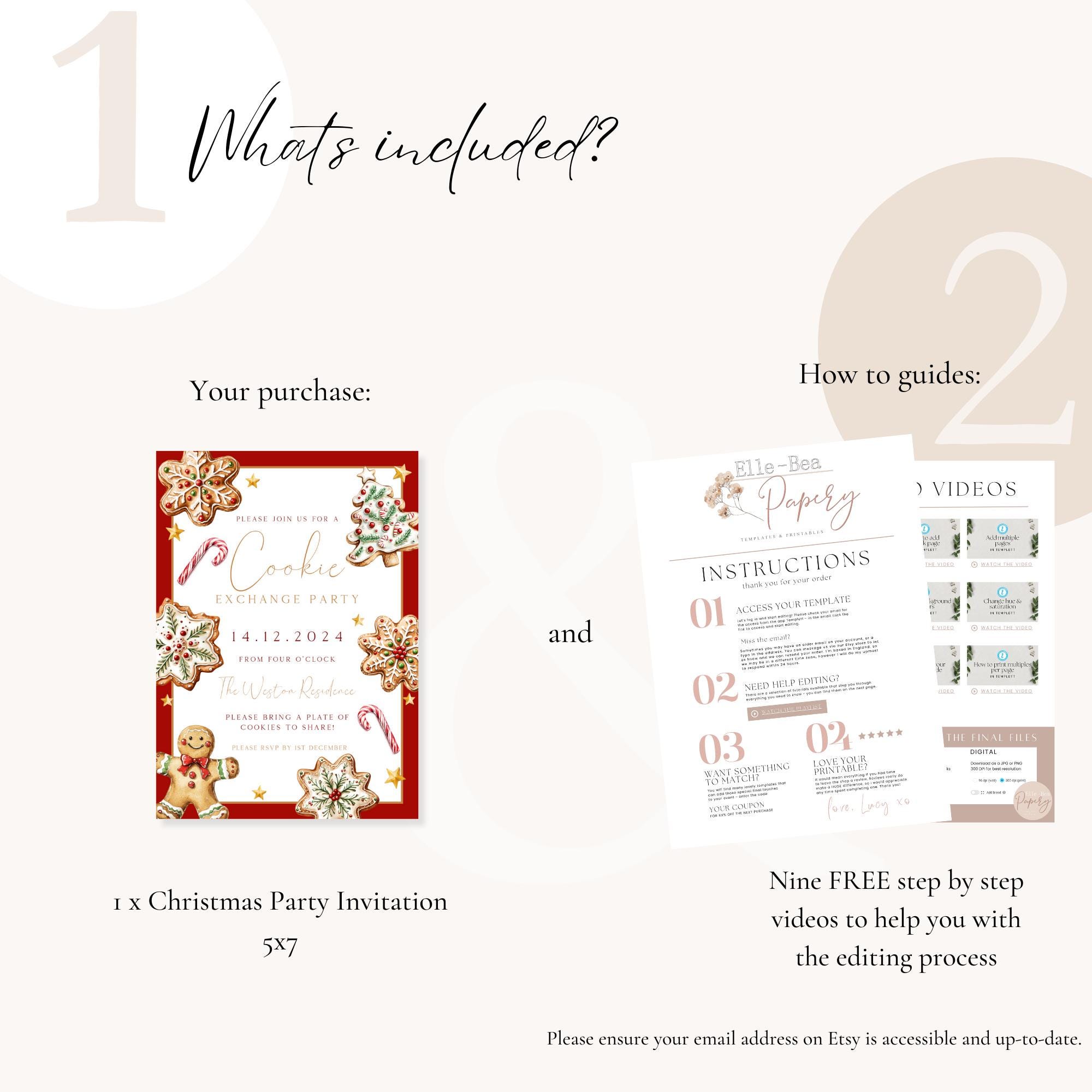 Editable Cookie Exchange Invitation, Christmas Cookie Party Invite ...