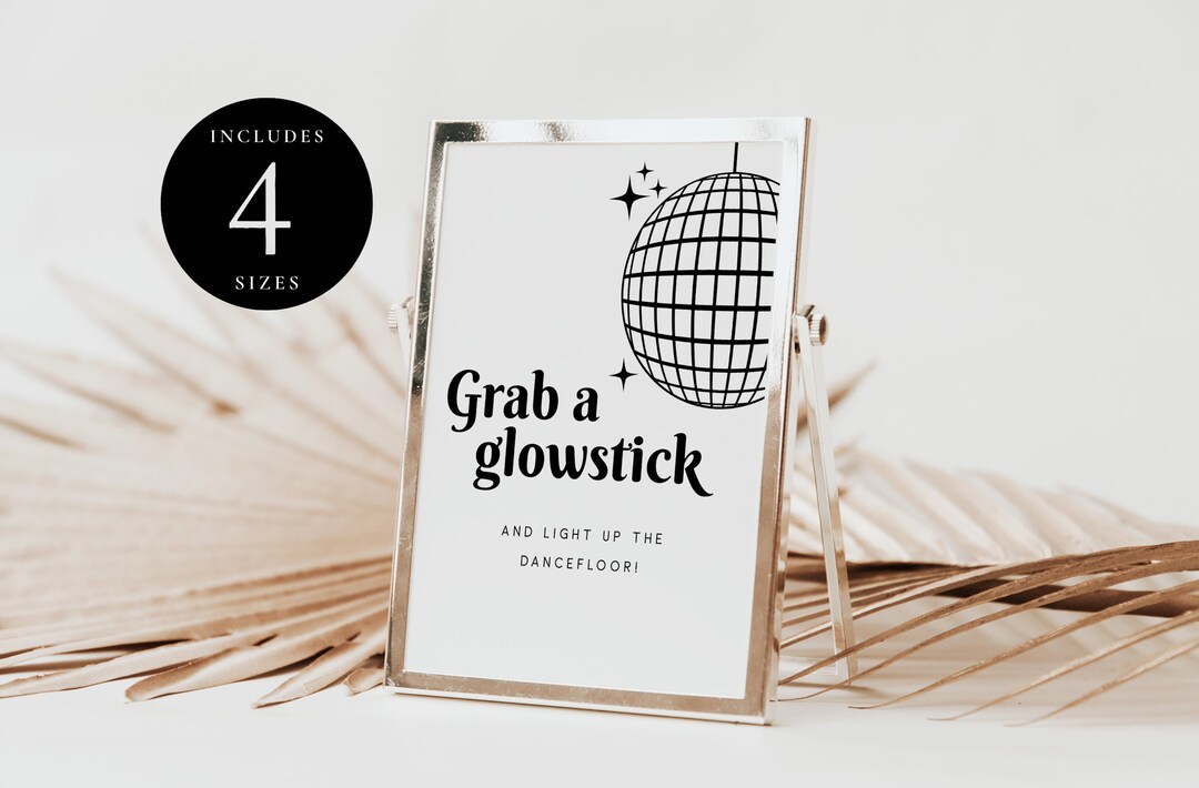 Light up the Dancefloor Sign Wedding, Glowstick Sign, Wedding ...