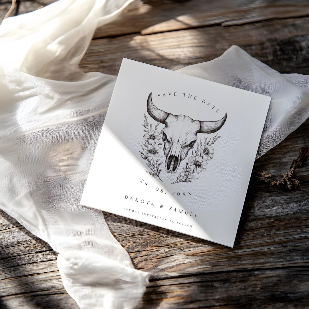 Western Wedding Save the Date Template, Rustic Ranch Wedding Save the ...