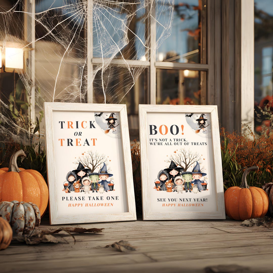 Trick or Treat Printable Sign, Please Take One Halloween Sign ...