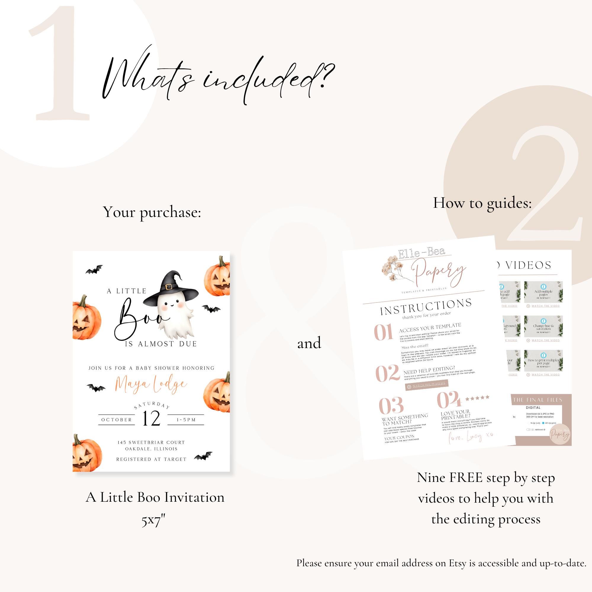 A Little Boo is Almost Due Baby Shower Invite, Editable Halloween ...