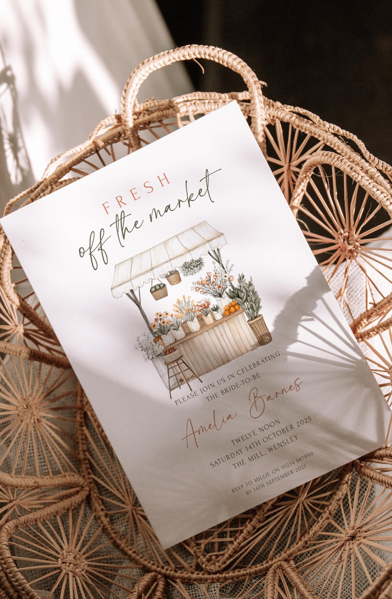 Off the Market Bridal Shower Invitation Template, Farmer's Market ...