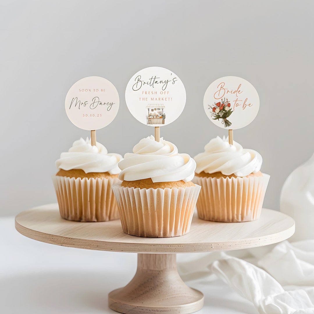 Off the Market Bridal Shower Cupcake Toppers, off the Market Bridal ...