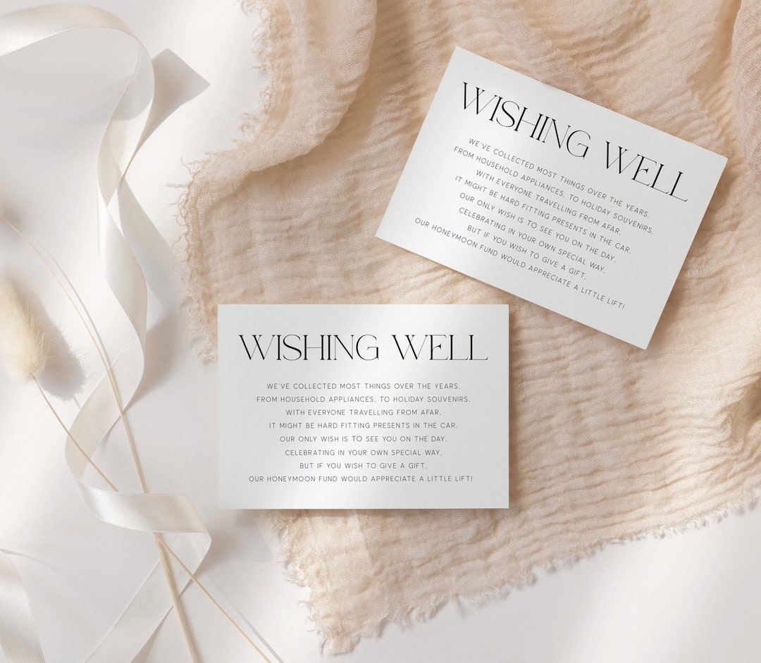 Minimalist Modern Wishing Well Template, Editable Download, Templett ...