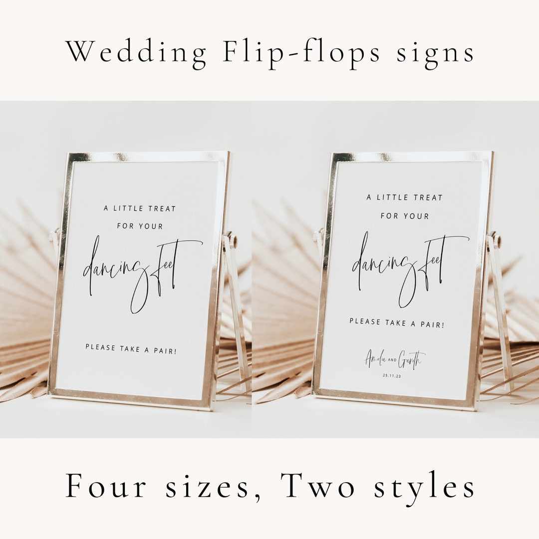 Wedding Dancing Feet Sign Template, Flip-flop Sign Printable, Modern ...