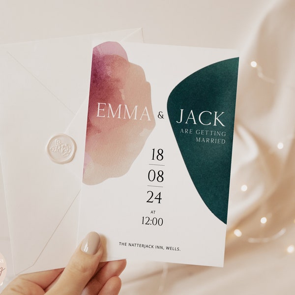 Abstract Wedding Invitations - Etsy